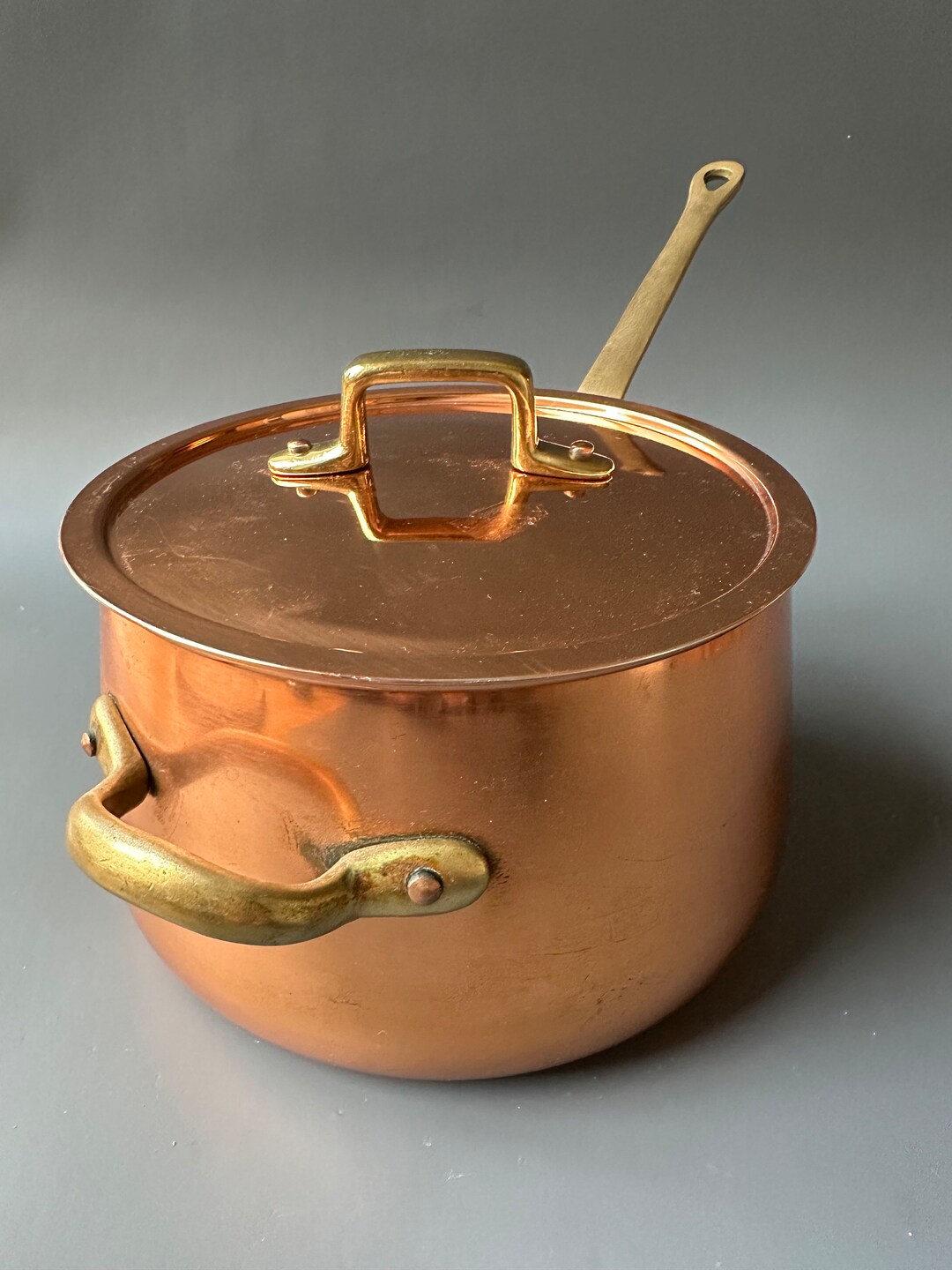 Vintage Swedish KROGARHUSET Copper Pot With Lid / Lidded Saucer / Brass ...