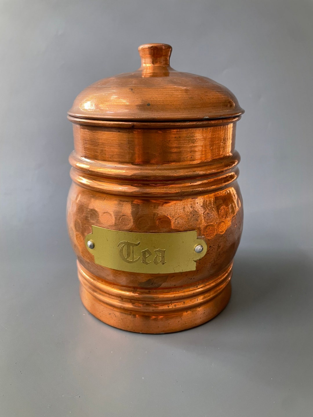 Vintage Copper Canister / Tray / Lidded Storage Box / Home Decor / Jar ...