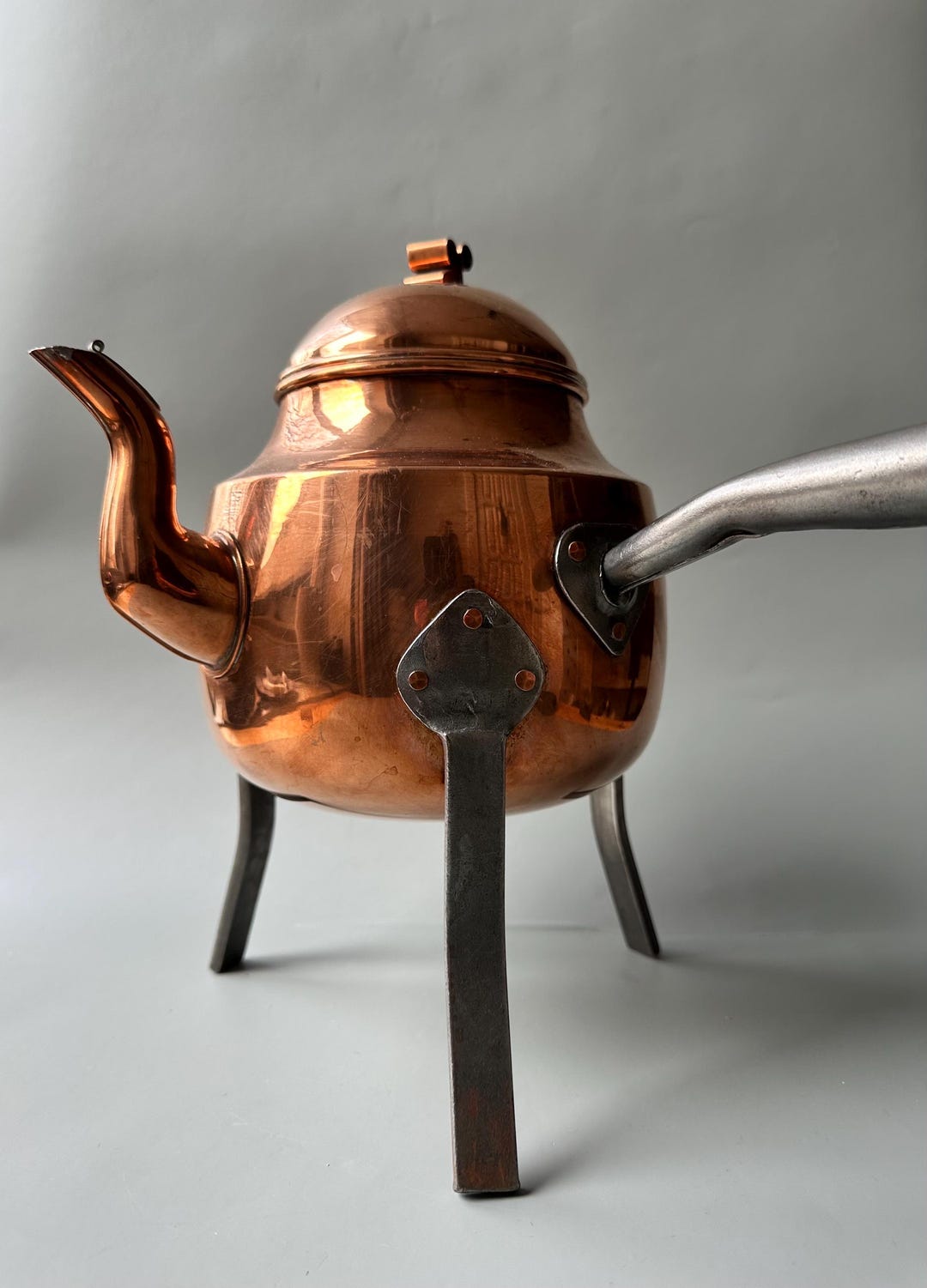 Vintage Scandinavian Copper Teapot Kettle With Metal Legs - Etsy
