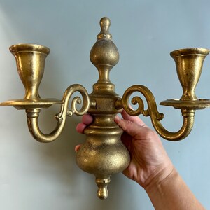 Beautiful Antique Solid Brass Two-arm Candlestick Sconce / Wall Candle ...