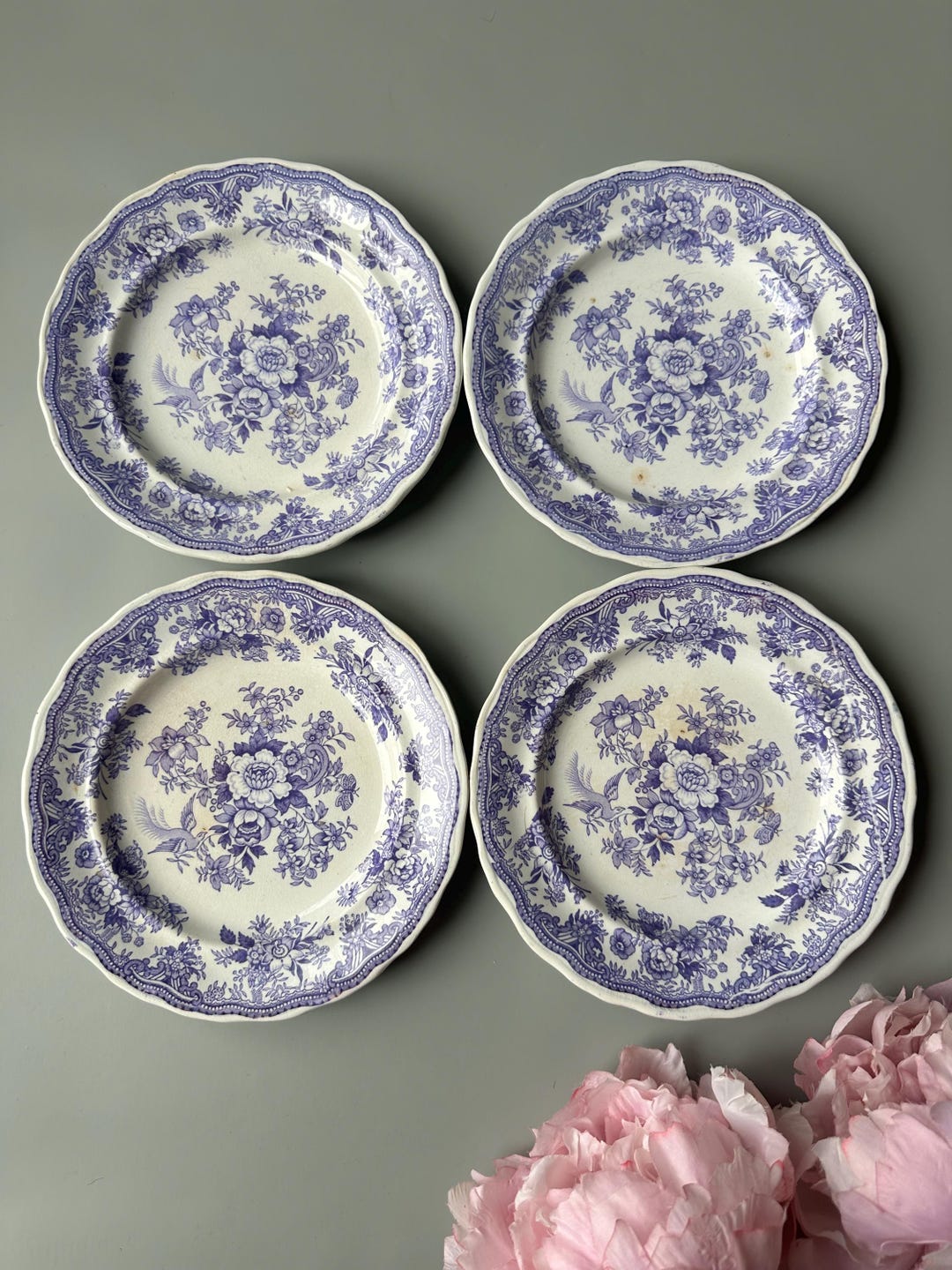 Antique Asiatic Pheasant Plates (set of 4), 1890s English Transferware ...