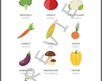 Set of 2 French English Nursery Poster, Bilingual Classroom, Learning ...