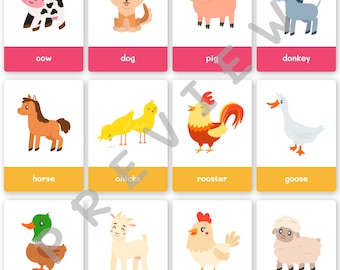 110 Flashcards Bundle Wild Animals Flashcards Farm Animals Flashcards ...