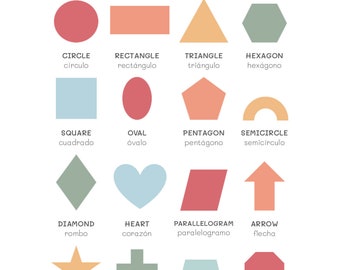 Educational Bilingual Poster Printable, English and Spanish School ...