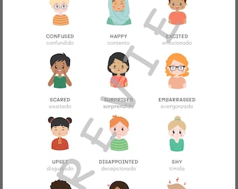 Educational Bilingual Poster Printable, English and Spanish School ...