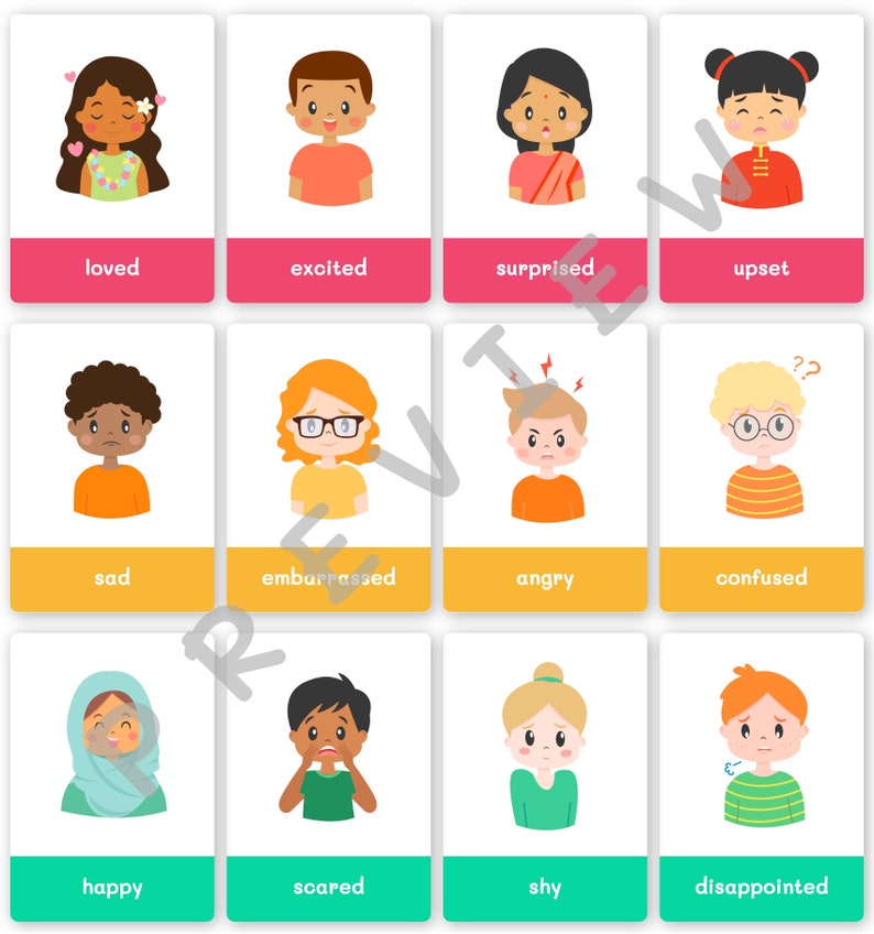 Printable Emotions Flashcards - Etsy