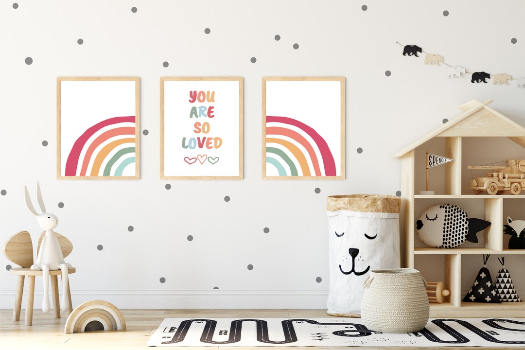 You Are LOVED Poster, Nursery Wall Art, Positive Affirmations Decor ...