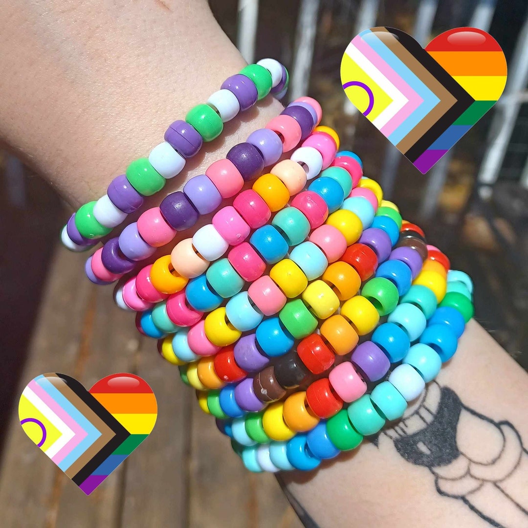 Made to Order Customizable LGBTQIA Flags and Pronouns Kandi - Etsy