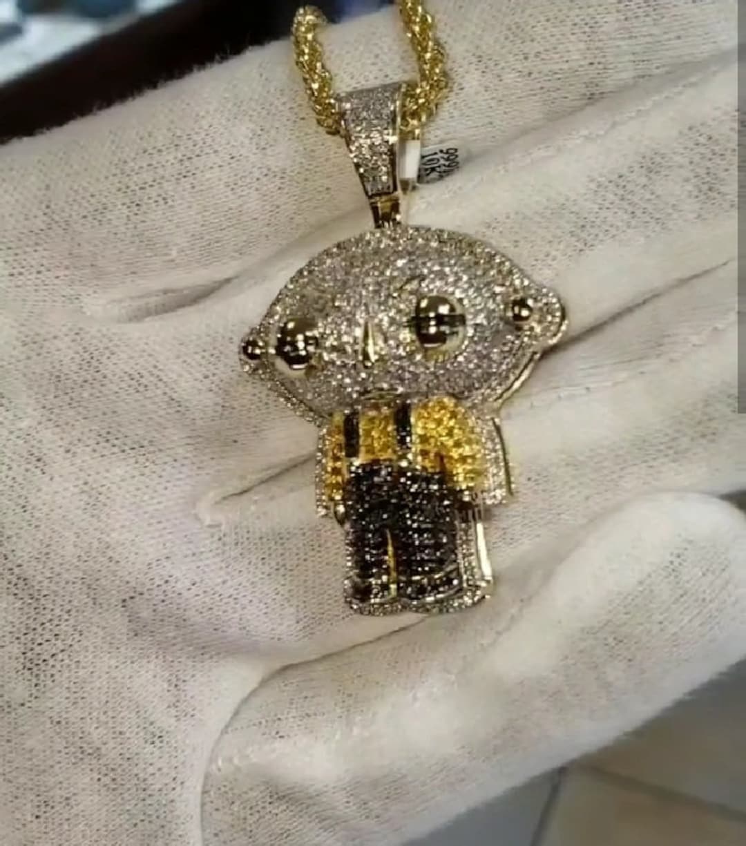 Iced Out Moissanite Pendant, Men's Custom Charm, 16ctw Men's Moissanite ...