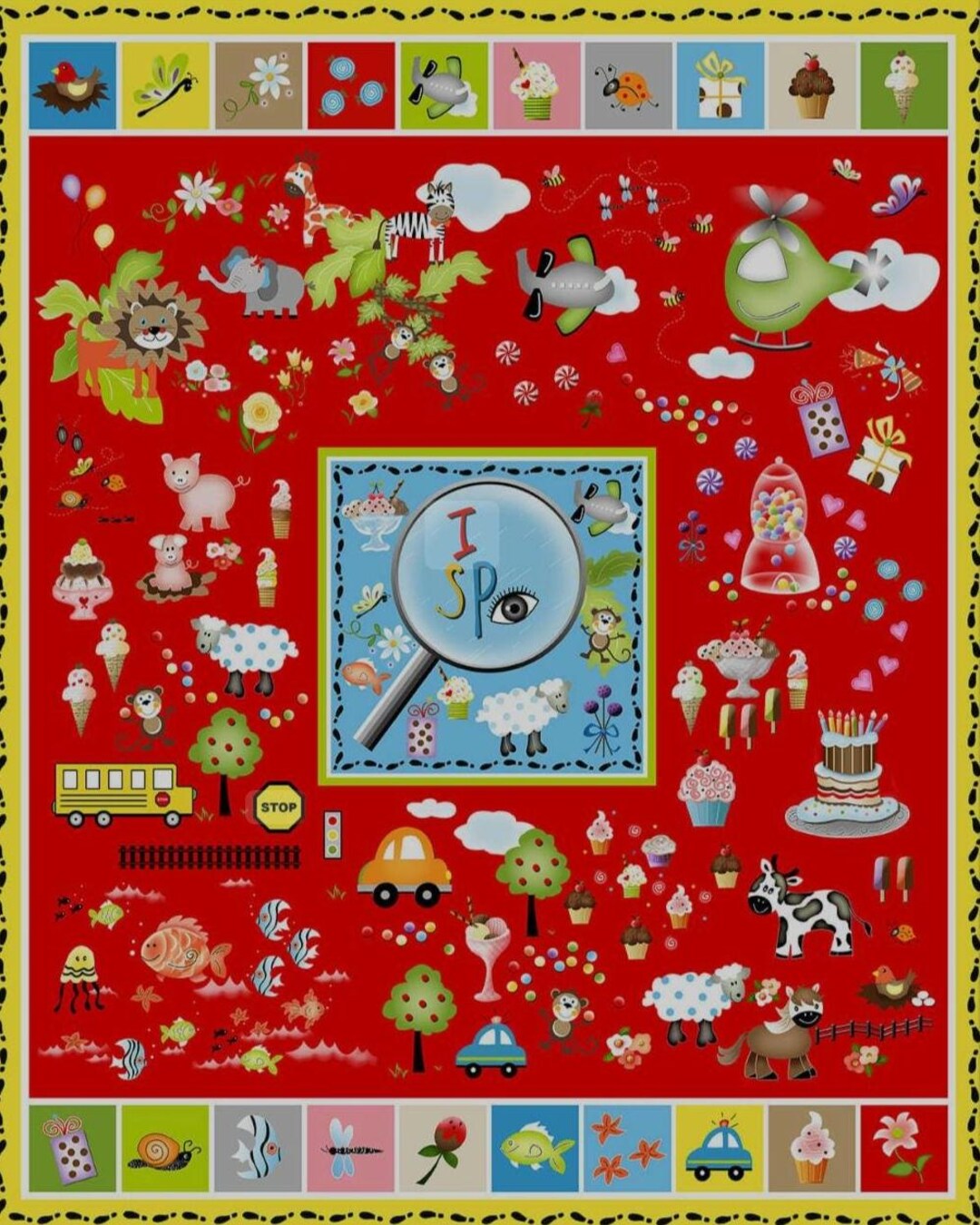 I Spy Fabric Panel With Magnifying Glass - Etsy