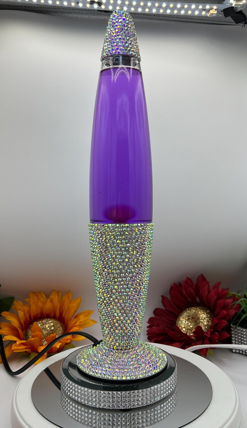 New Bedazzled 16" Rhinestone Lava Lamp Light Hippie Boho Bling Glam ...