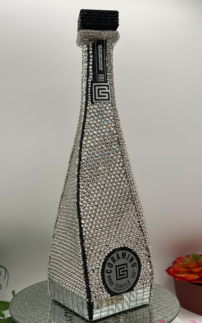Bedazzled Cora Mino Reposado Tequila Bottle Decanter Bling Rhinestones ...