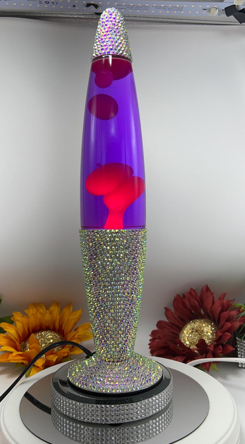 New Bedazzled 16" Rhinestone Lava Lamp Light Hippie Boho Bling Glam ...