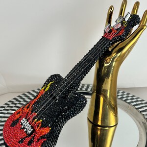 One of a Kind - Bedazzled Hand Designed Rhinestone Mini Guitar Decor ...
