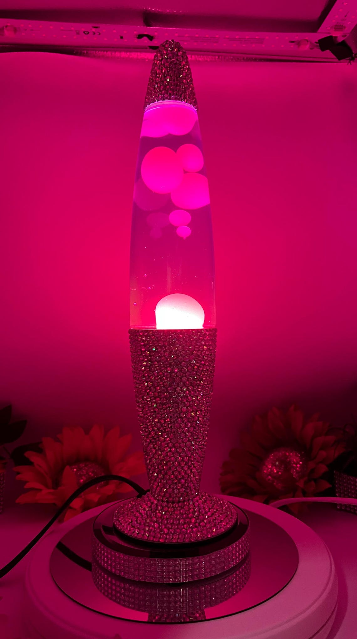 New Bedazzled 16" Rhinestone Lava Lamp Light Hippie Boho Bling Glam ...