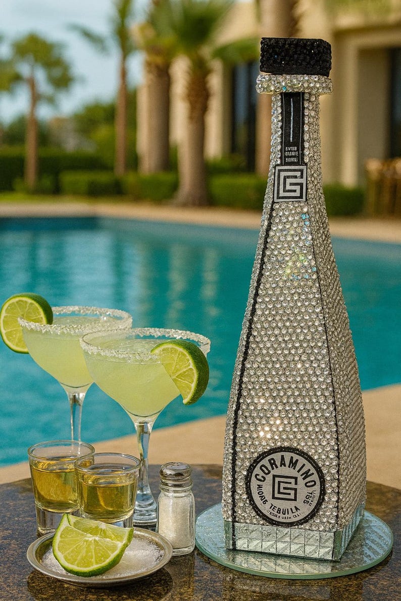 Bedazzled Cora Mino Reposado Tequila Bottle Decanter Bling Rhinestones ...