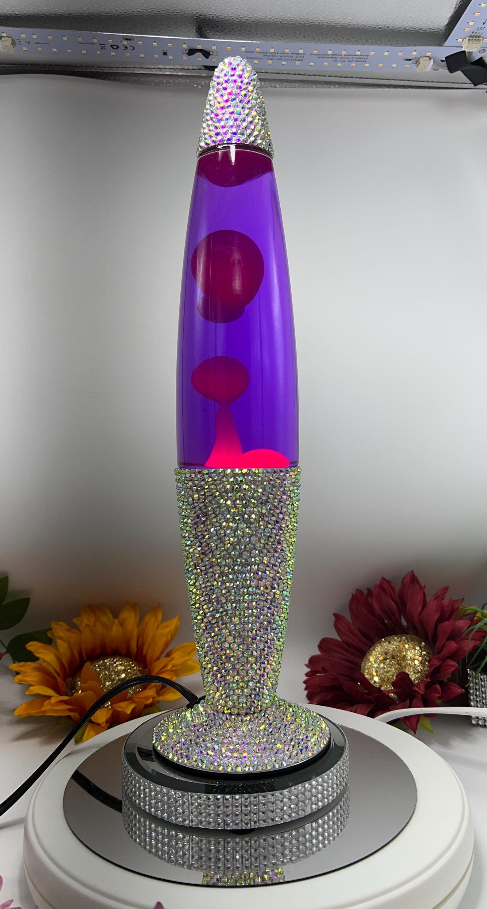 New Bedazzled 16" Rhinestone Lava Lamp Light Hippie Boho Bling Glam ...