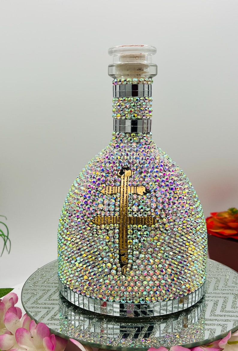 Bedazzled Glass AB Crystal Dusse Cognac Bottle Liquor Decanter 750 Ml ...