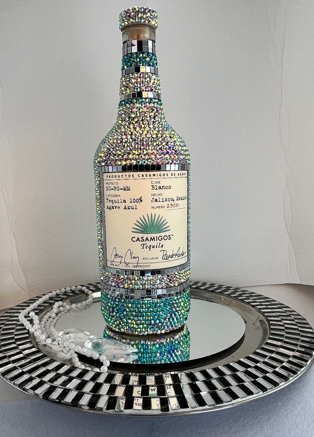 Stunning Bedazzled Casamigos Tequila Bottle Decanter Bling Glass Ab ...