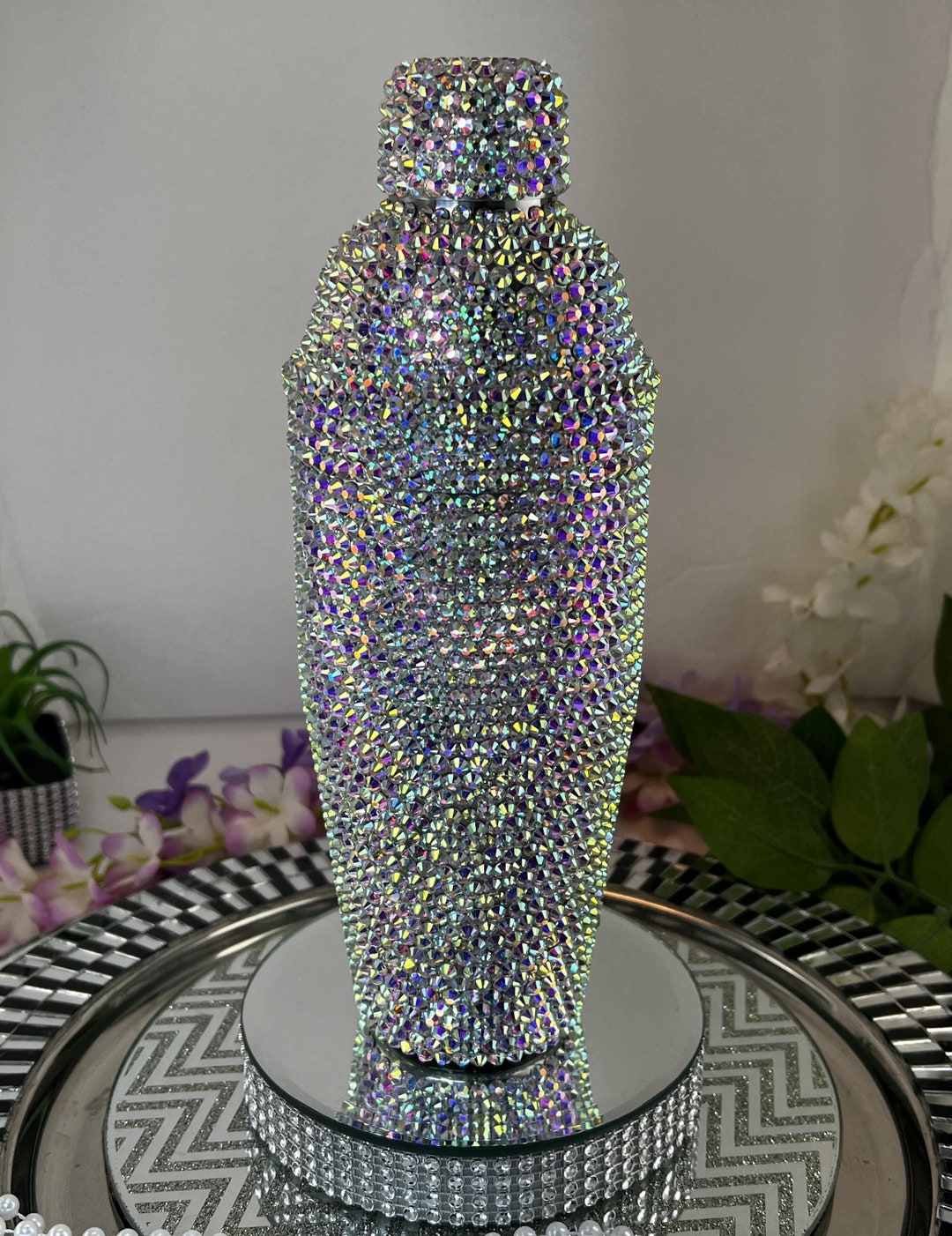 New! 24 Oz Bedazzled Stainless Steel AB Crystal Rhinestone Stainless ...