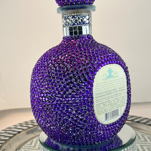 Custom Purple Bedazzled Tequila Bottle Decanter 750ml Bling Rhinestones ...