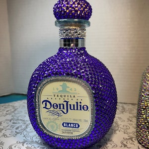 Custom Purple Bedazzled Tequila Bottle Decanter 750ml Bling Rhinestones ...