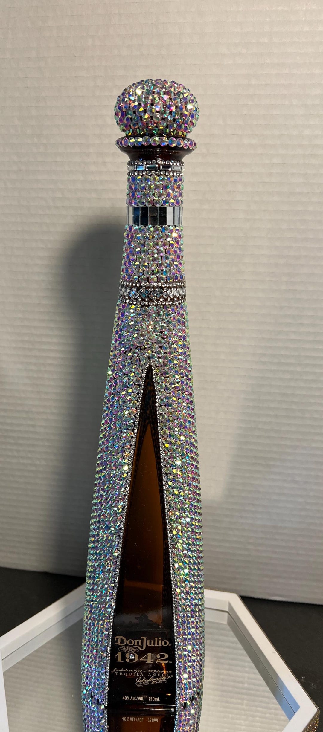 Custom Designed Bedazzled 1942 Tequila Decanter Bottle Bling Glass Rhinestones Decor Bar Party ...