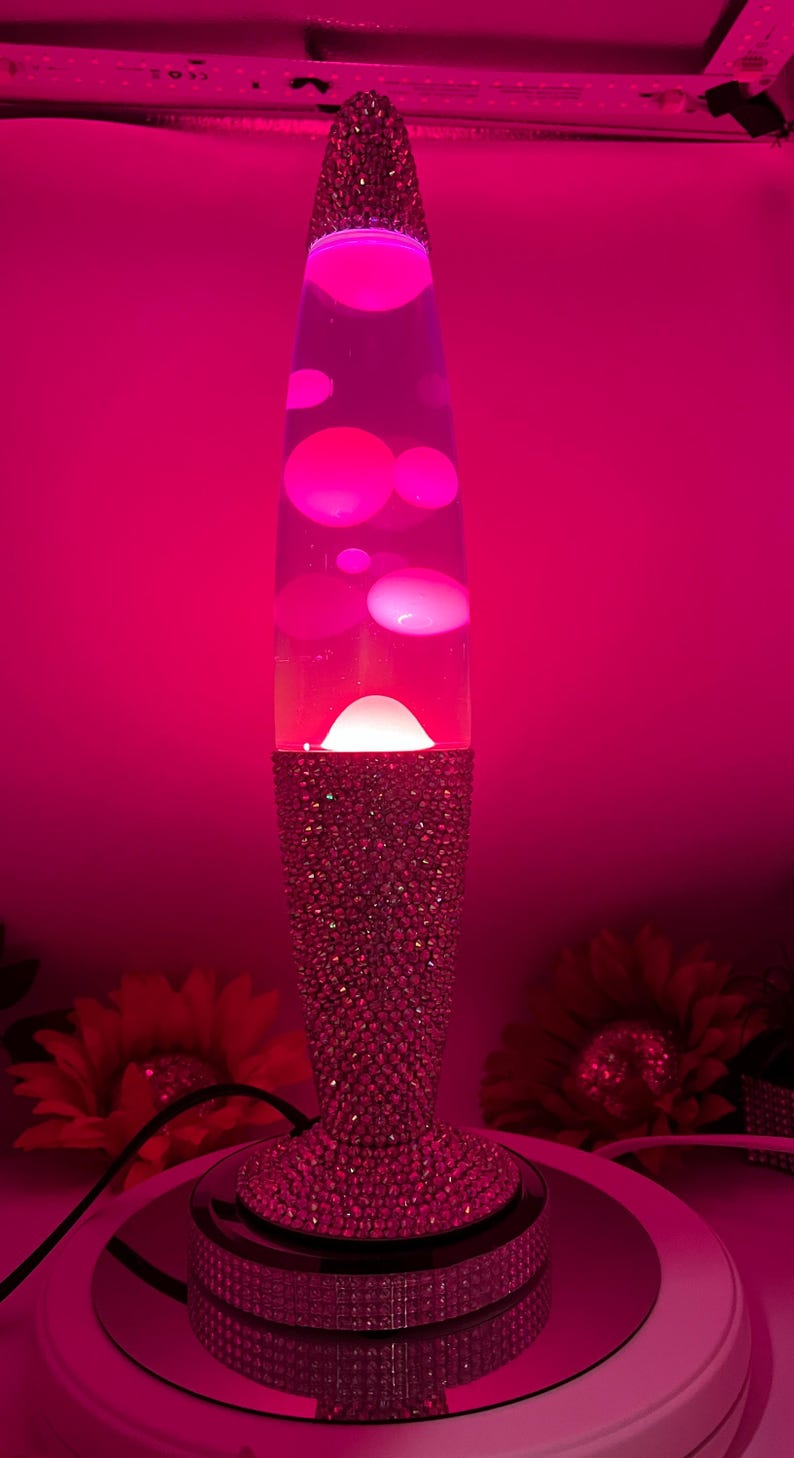 New Bedazzled 16" Rhinestone Lava Lamp Light Hippie Boho Bling Glam ...