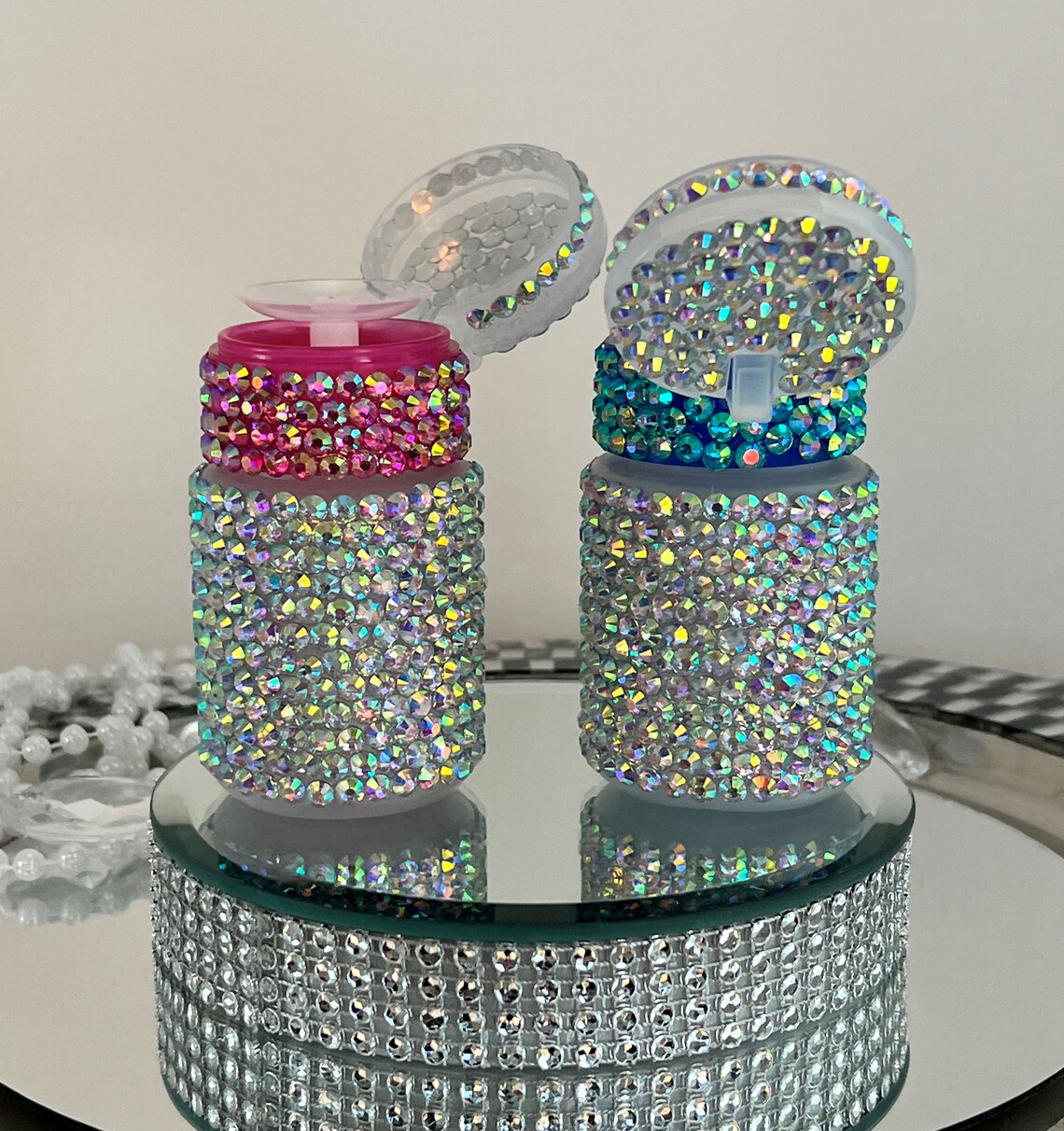 New Rhinestone Bedazzled Push Down Liquid Pumping Dispenser Bottle ...