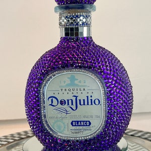 Custom Purple Bedazzled Tequila Bottle Decanter 750ml Bling Rhinestones ...