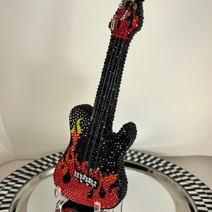 One of a Kind - Bedazzled Hand Designed Rhinestone Mini Guitar Decor ...
