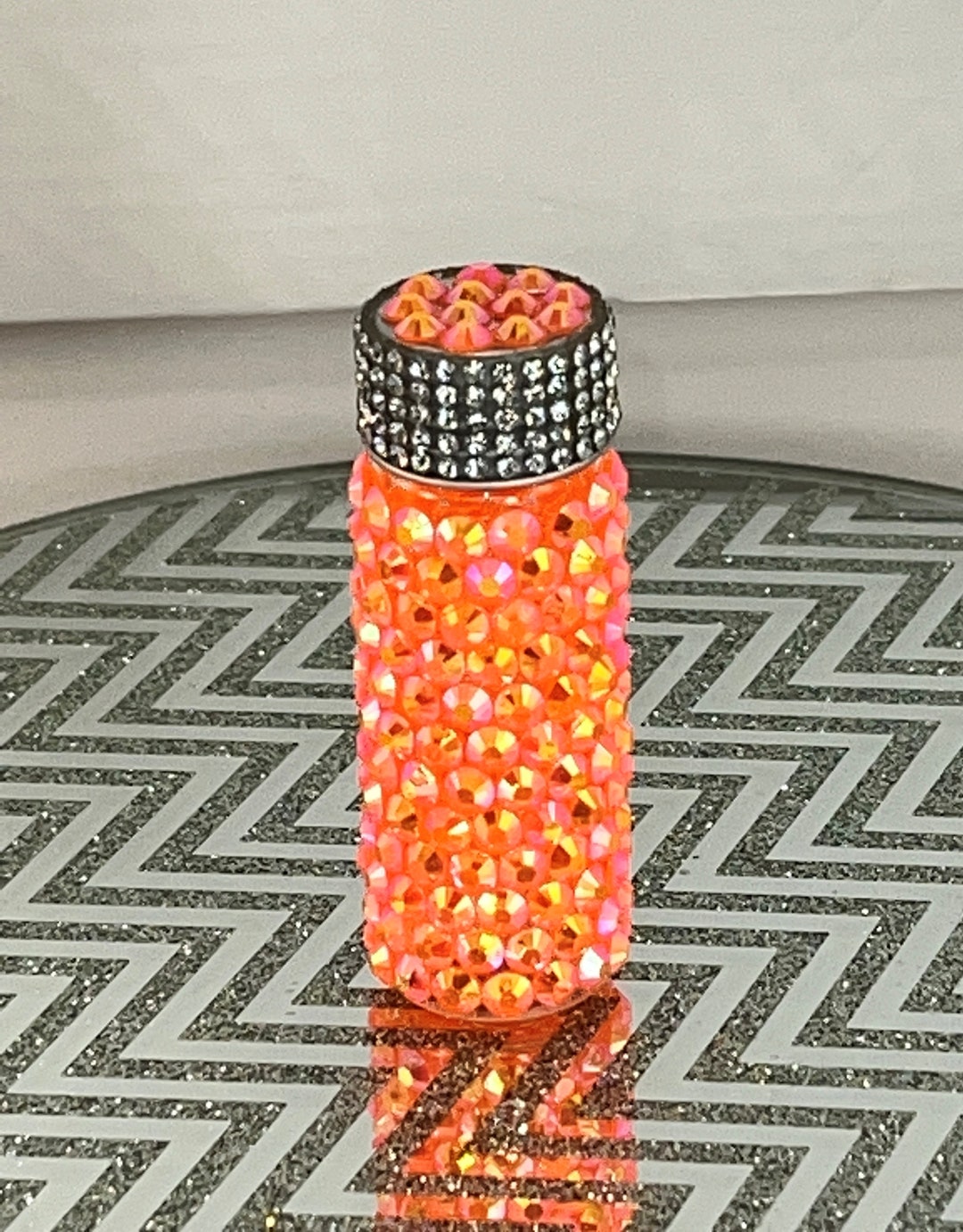 Bedazzled Orange Rhinestone New Glass 15 Ml Pill Bottle Vial Medicine ...