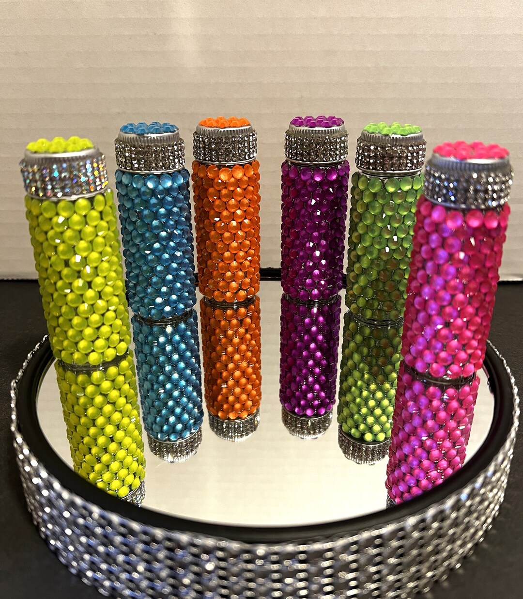 New Neon Colors Bling Bedazzled Rhinestone New Glass 15 Ml Bottle ...