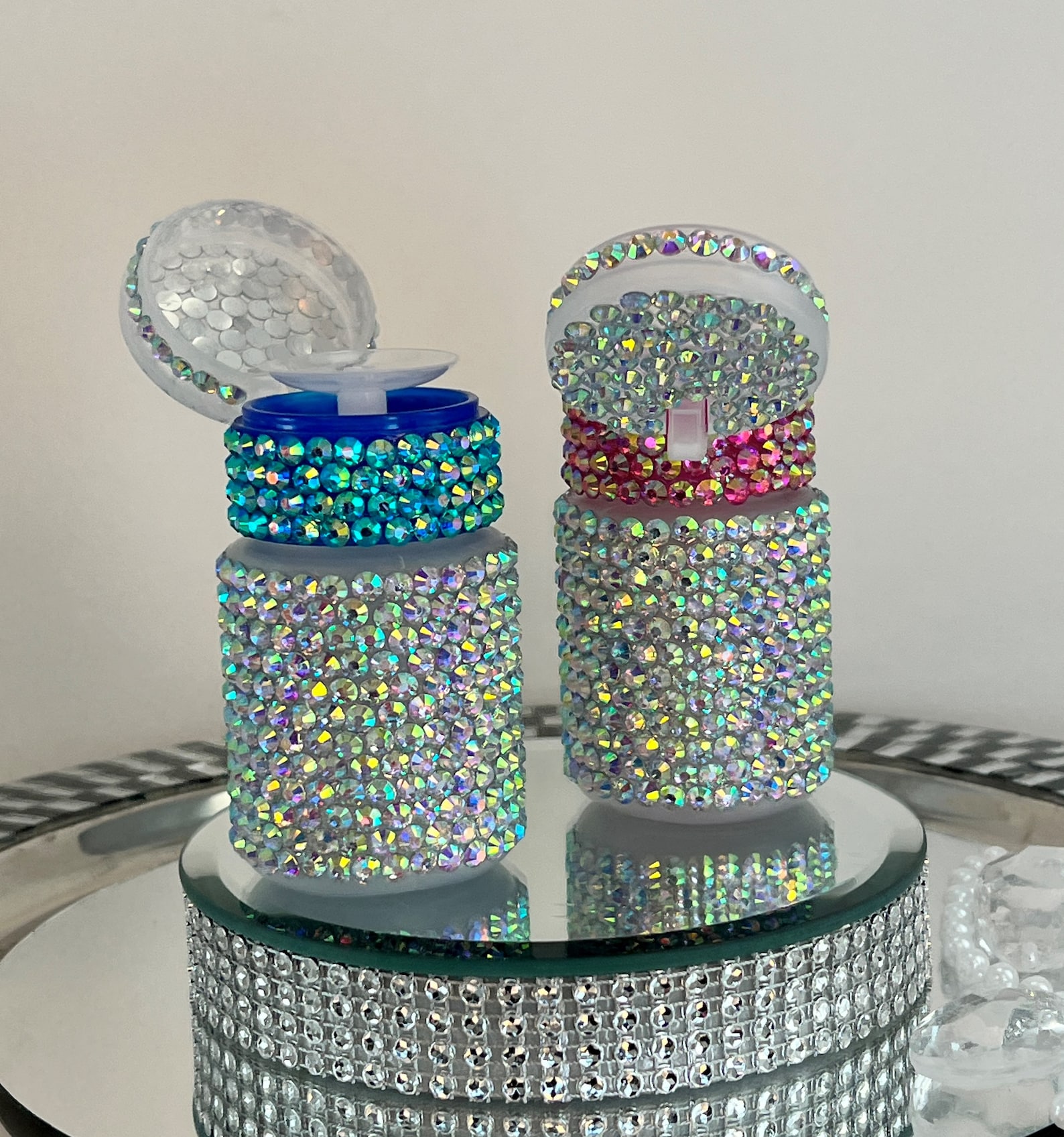 New Rhinestone Bedazzled Push Down Liquid Pumping Dispenser Bottle ...