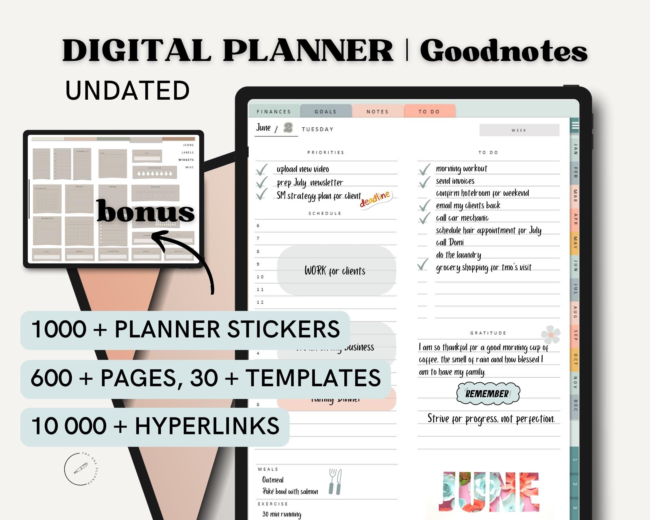 Digital Planner Hyperlinked Planner Goodnotes Planner iPad Planner ...