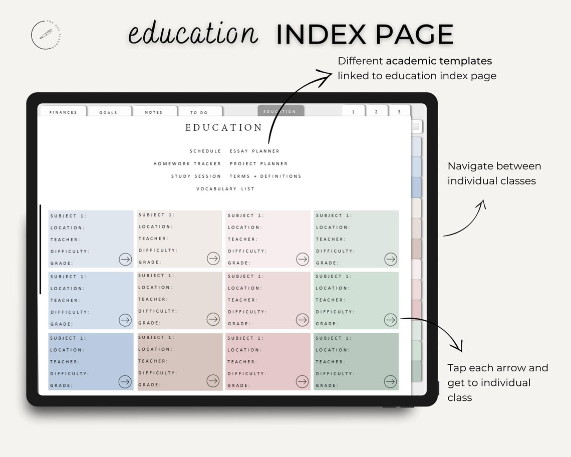 Digital Student Planner for College School UNDATED Academic - Etsy