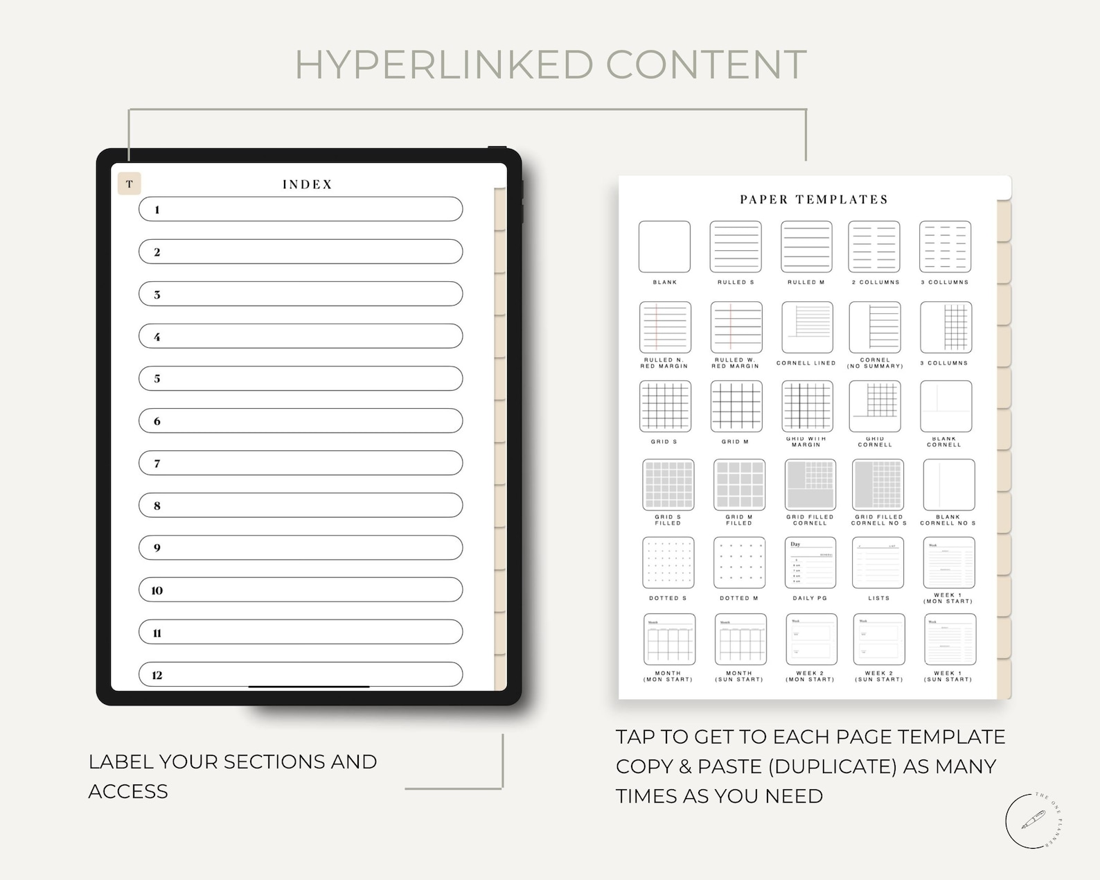 Digital Notebook 12 Hyperlinked Tabs Goodnotes Notability - Etsy