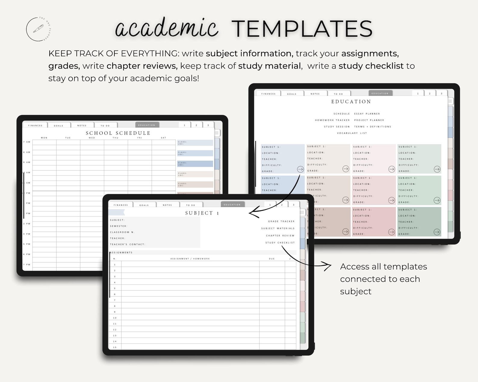 Digital Student Planner for College School UNDATED Academic - Etsy