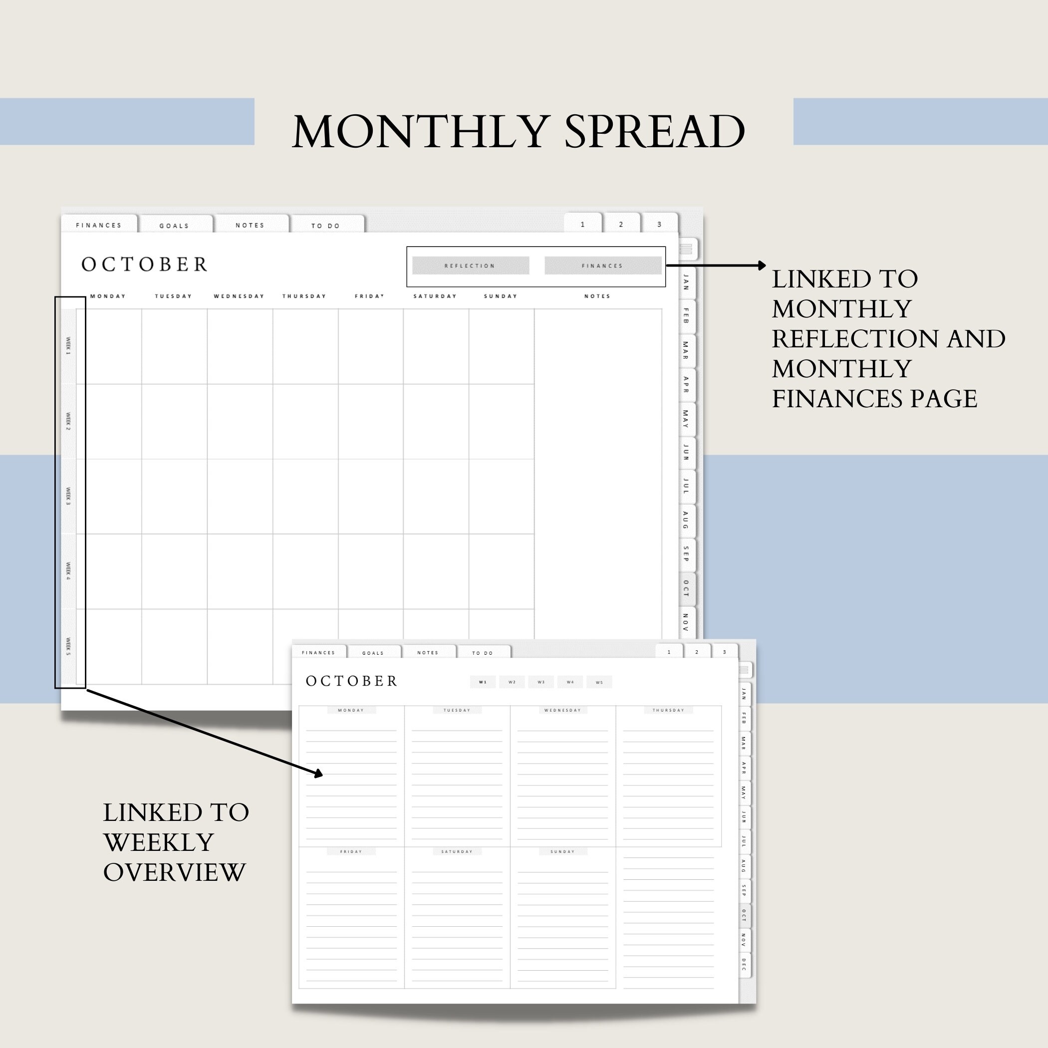 Digital Student Planner for College School UNDATED Academic - Etsy