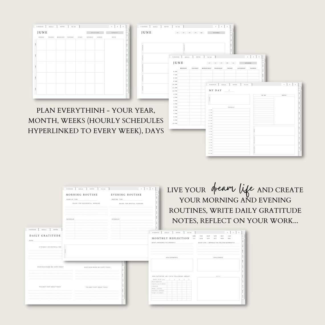 Digital Student Planner for College School UNDATED Academic - Etsy