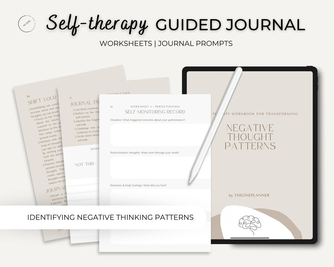 Self Therapy Journal CBT, Journal Prompts, Digital Journal, Anxiety ...