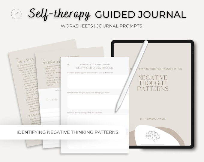 Self Therapy Journal CBT, Journal Prompts, Digital Journal, Anxiety ...