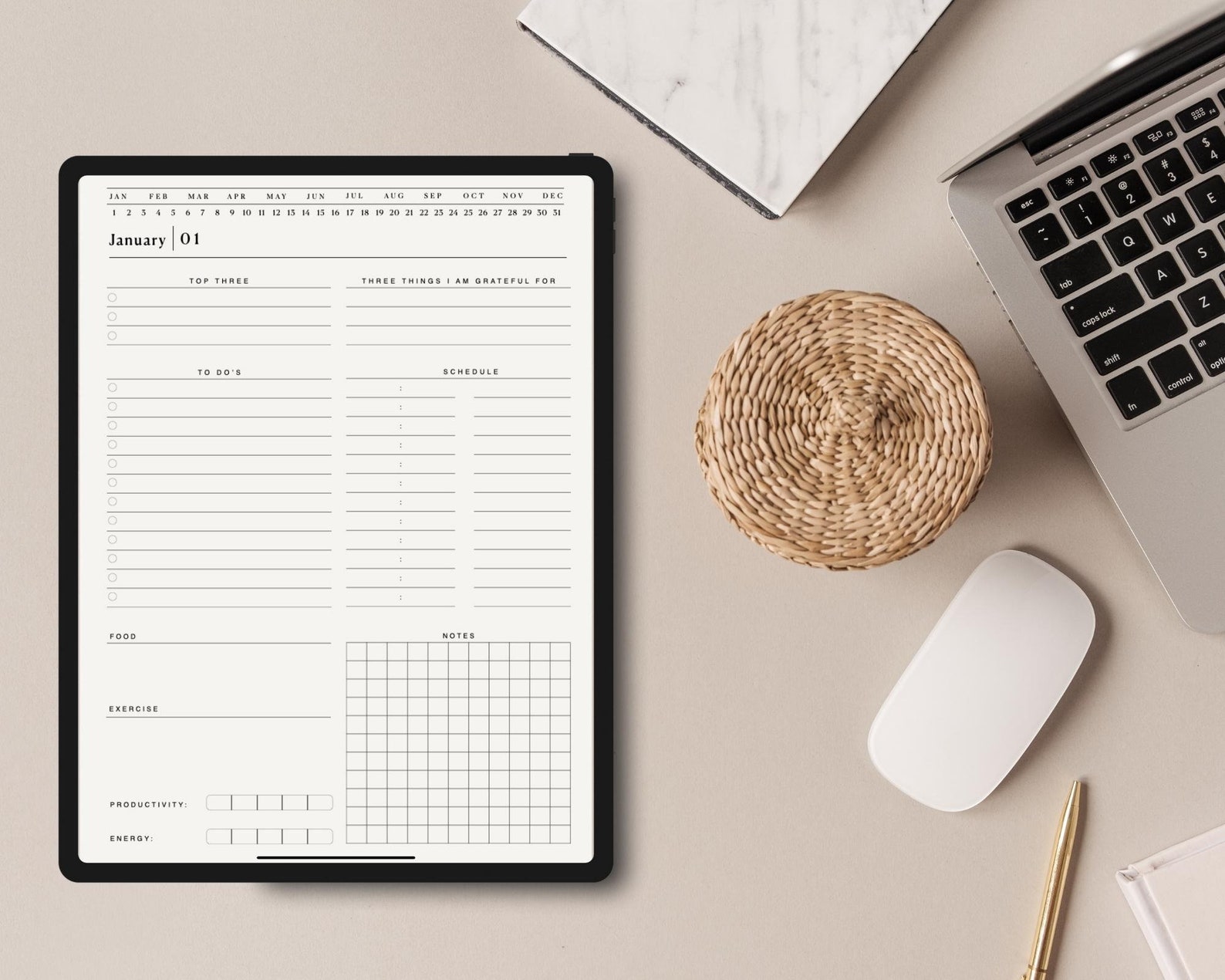 ADHD Digital Planner, ADHD Friendly Planner, Simple Digital Planner ...