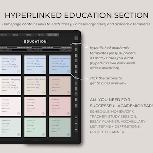 Digital Student Planner for College School UNDATED Black, Academic ...