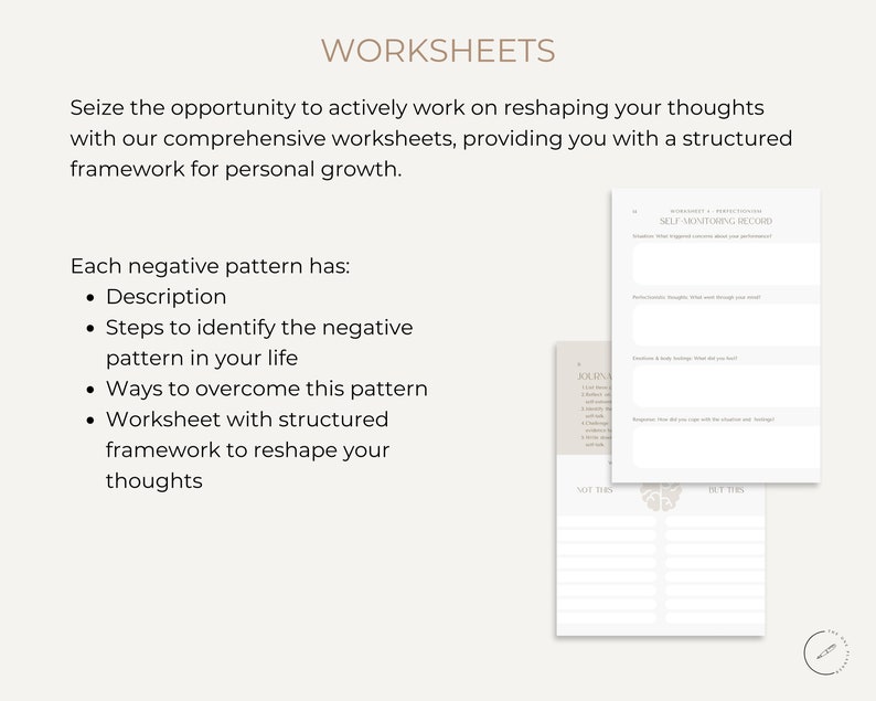 Self Therapy Journal CBT Journal Prompts Digital Journal - Etsy