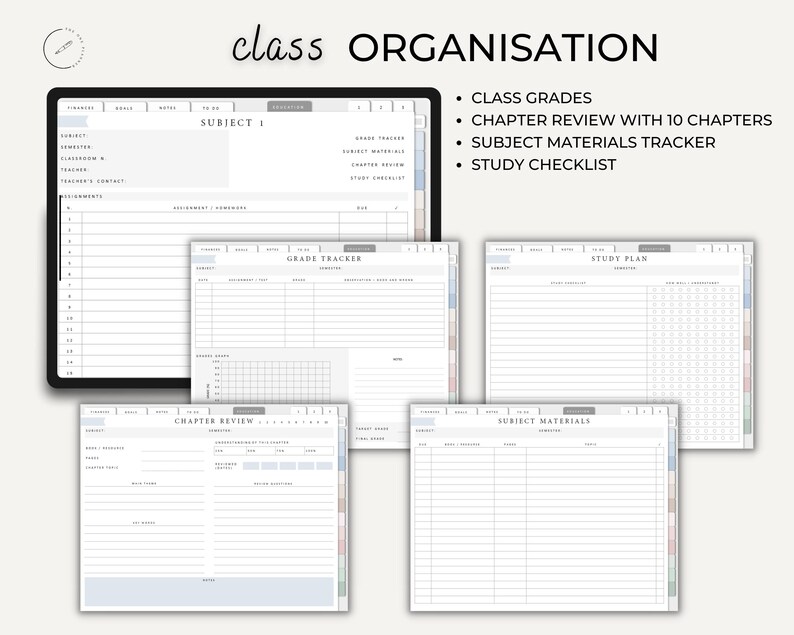 Digital Student Planner for College School UNDATED Academic - Etsy