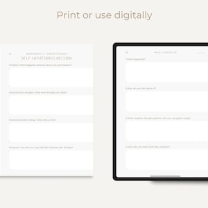 Self Therapy Journal CBT, Journal Prompts, Digital Journal, Anxiety ...