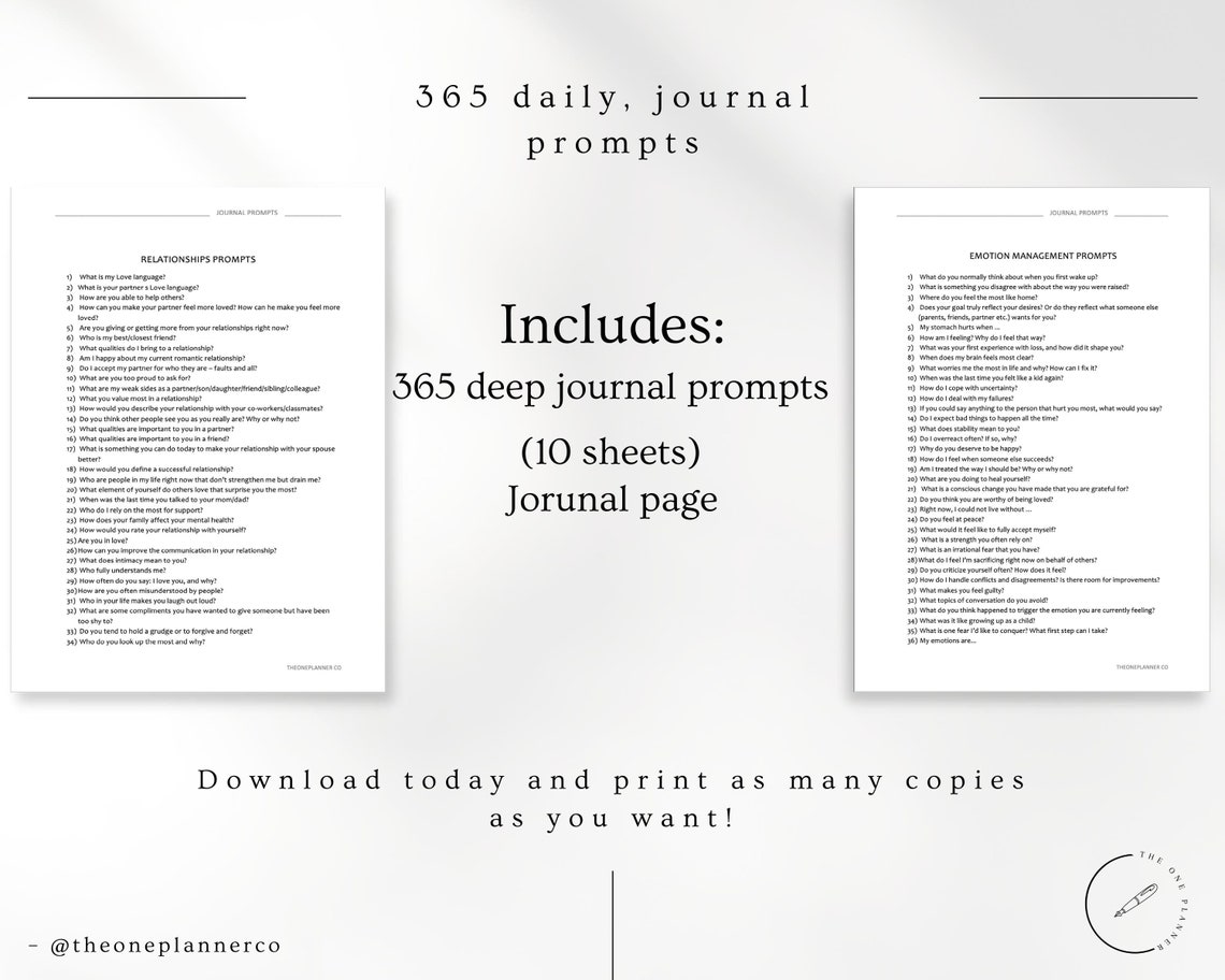 365 Journal Prompts, Relationship Prompts, Self Care Prompts, Writing ...