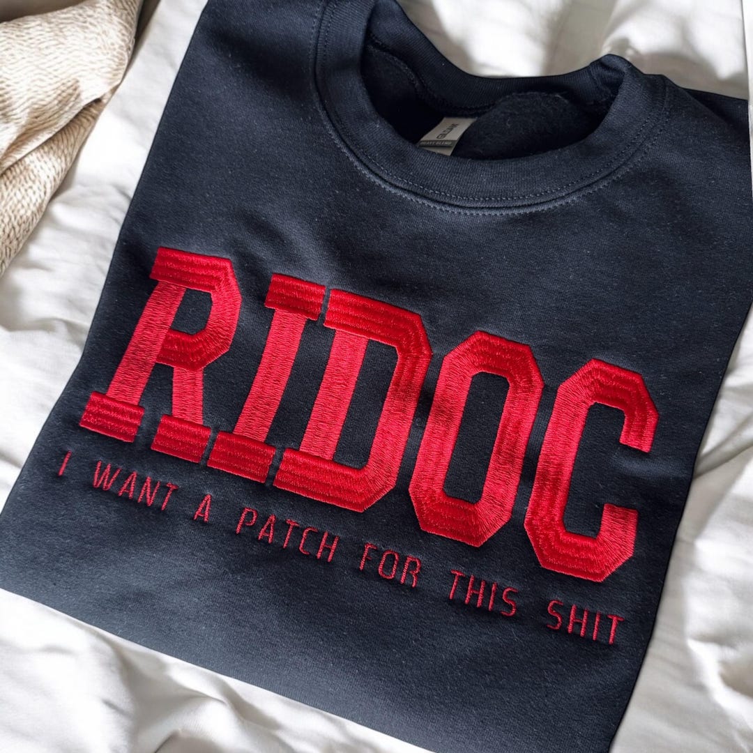 EMBROIDERED Ridoc Patch Sweatshirt Bookish Merch Booktok Gift for Her ...