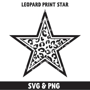 Leopard Print Star SVG Star PNG Star Instant Download Cheetah Print Svg ...